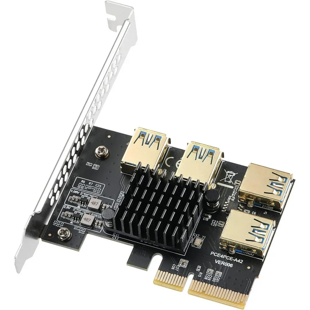 PCI Express Multiplier Riser Card - PCI-E 4X to External 4 PCI-E USB 3.0 - MZHOU