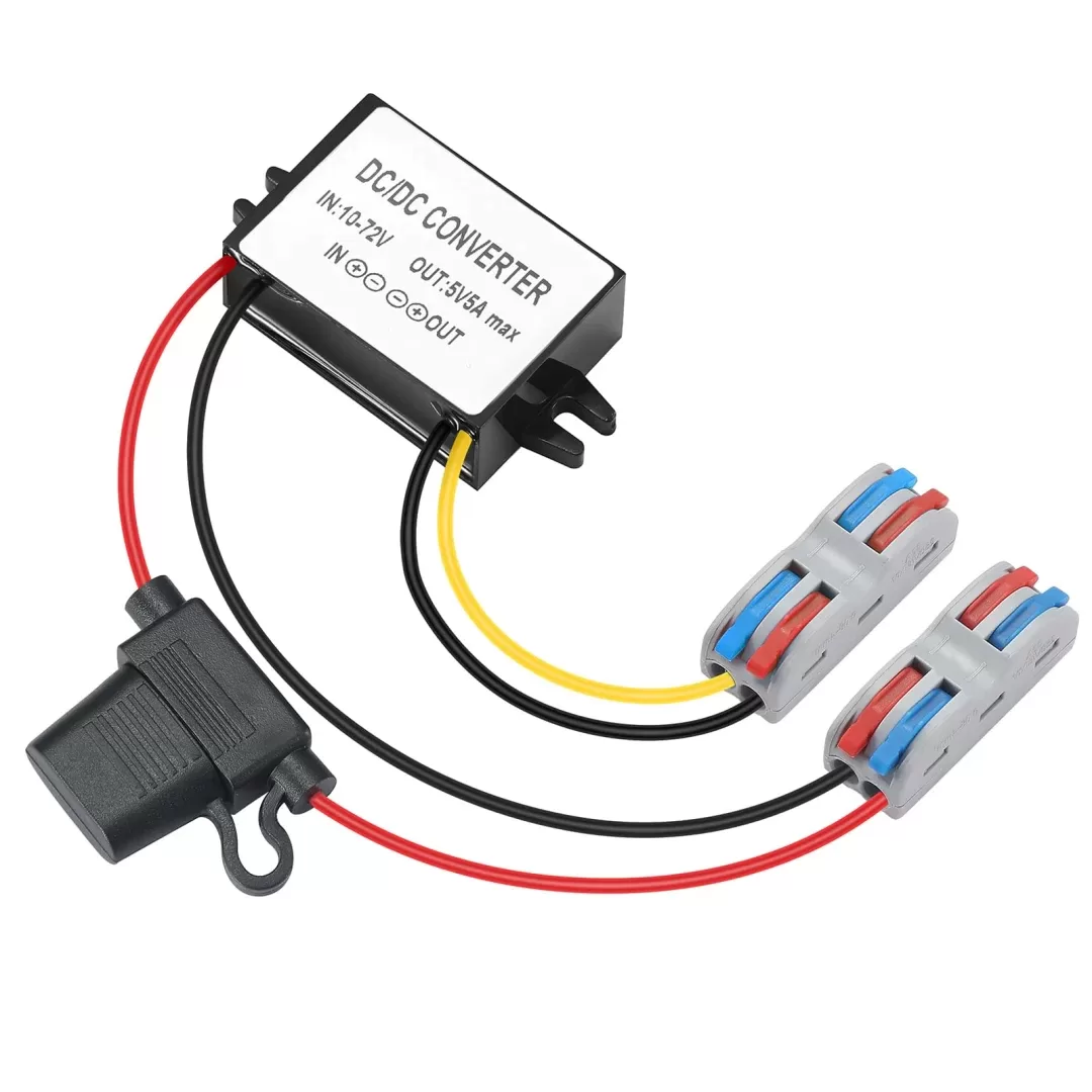 DC 10-72V to 5V Step Down Converter Regulator 5A 25W Power Adapter Buck ...