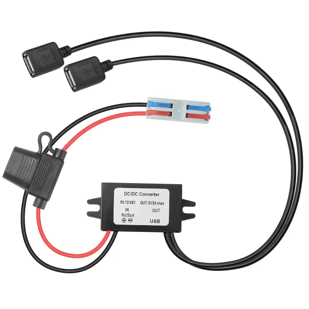 DC 8-32V to 5V Dual USB Buck Converter,12V/24V Step Down to 5V 3A max ...